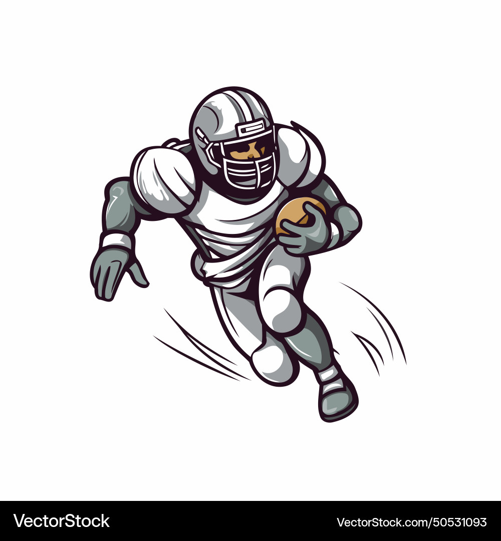 Rugby player running with ball Royalty Free Vector Image
