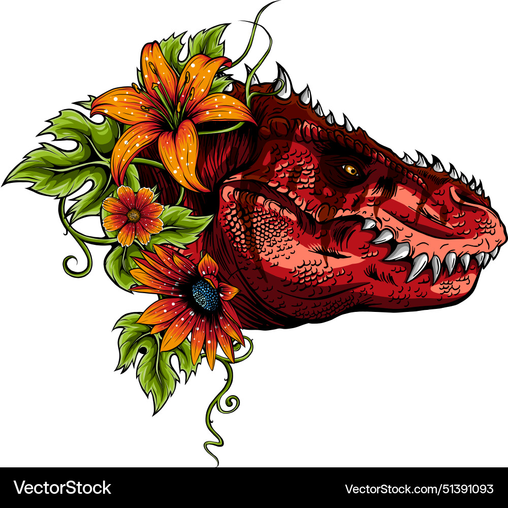 T rex head mascot design Royalty Free Vector Image