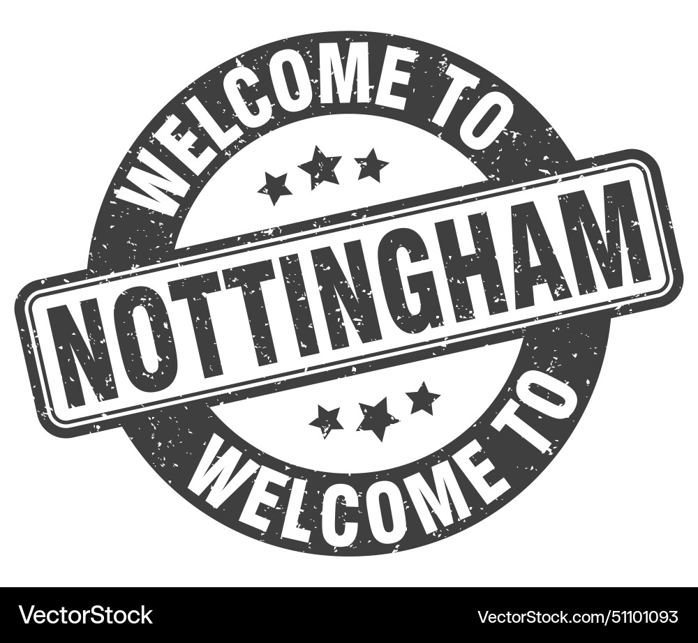 Welcome to nottingham stamp round sign Royalty Free Vector