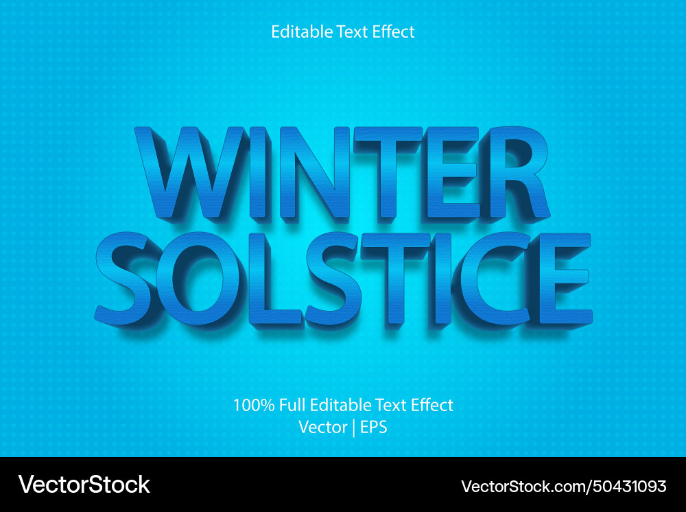 Winter solstice editable text effect cartoon style