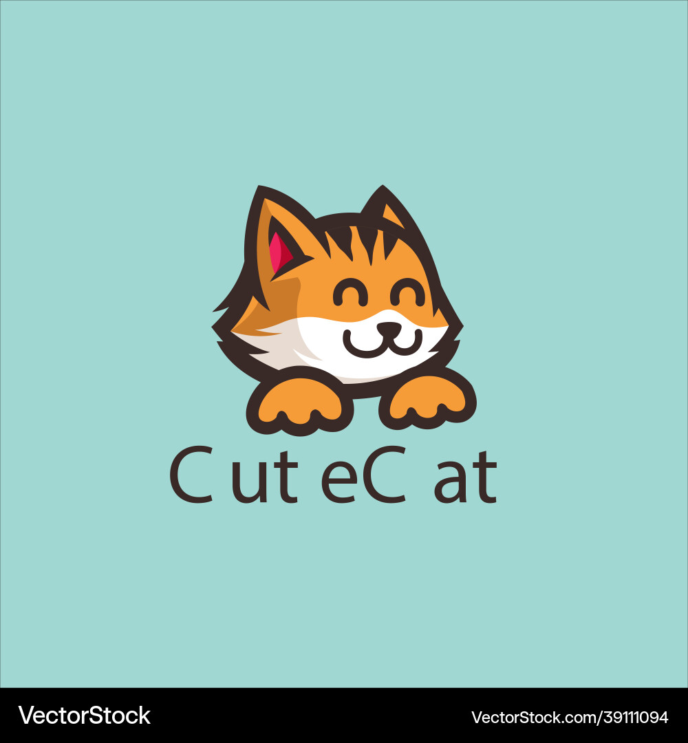 Cat animal kitten logo design Royalty Free Vector Image