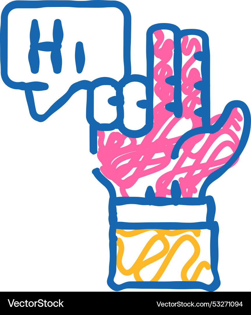 Communication in sign language icon doodle Vector Image