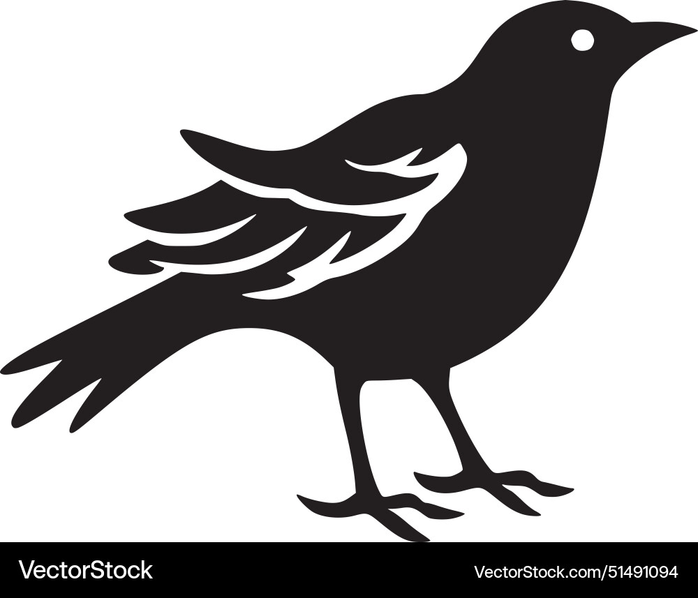 Crow - black and white isolated icon Royalty Free Vector