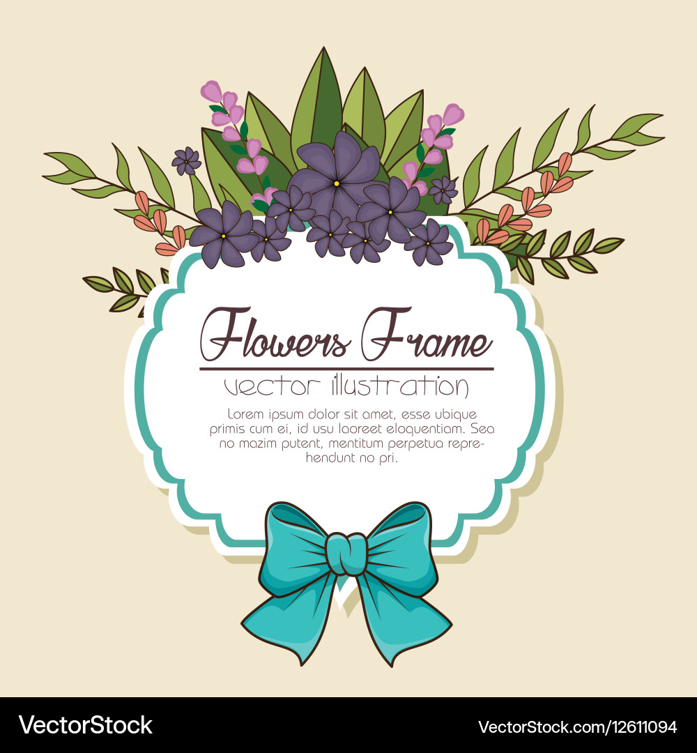 Cute flowers frame background Royalty Free Vector Image