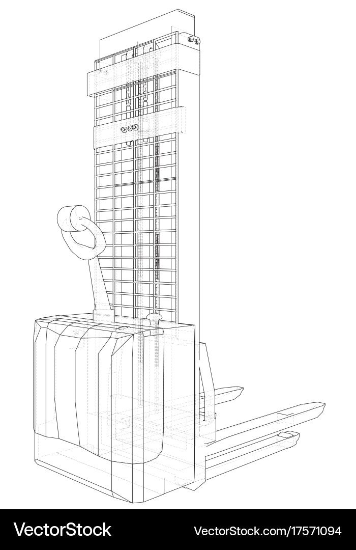 Electric forklift abstract drawing tracing Vector Image