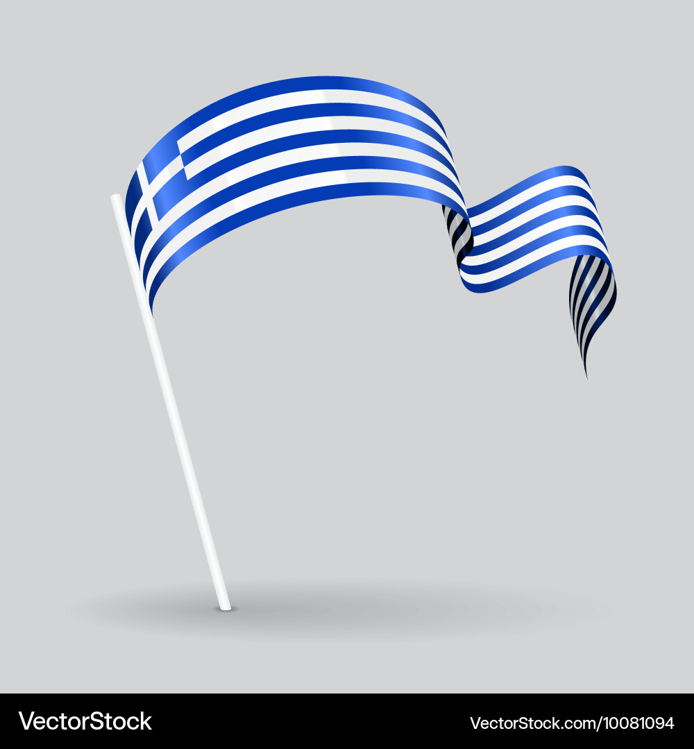 Greek wavy flag Royalty Free Vector Image - VectorStock