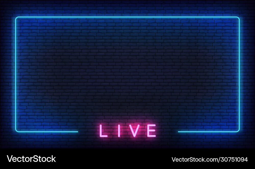 Live neon background template with glowing Vector Image