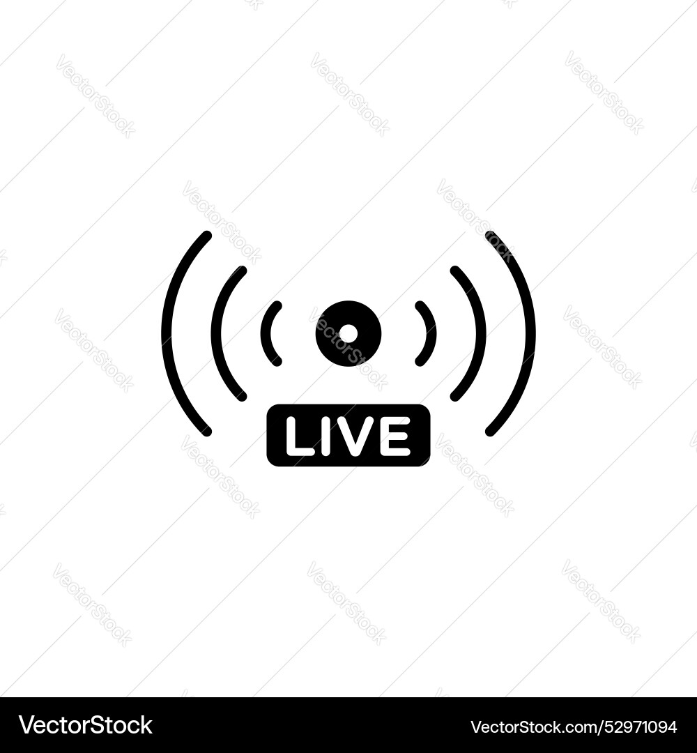 Livestream line icon isolated on white background Vector Image
