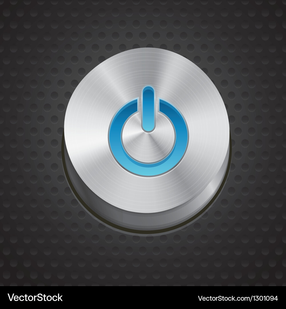 Metal Power Button Royalty Free Vector Image - VectorStock