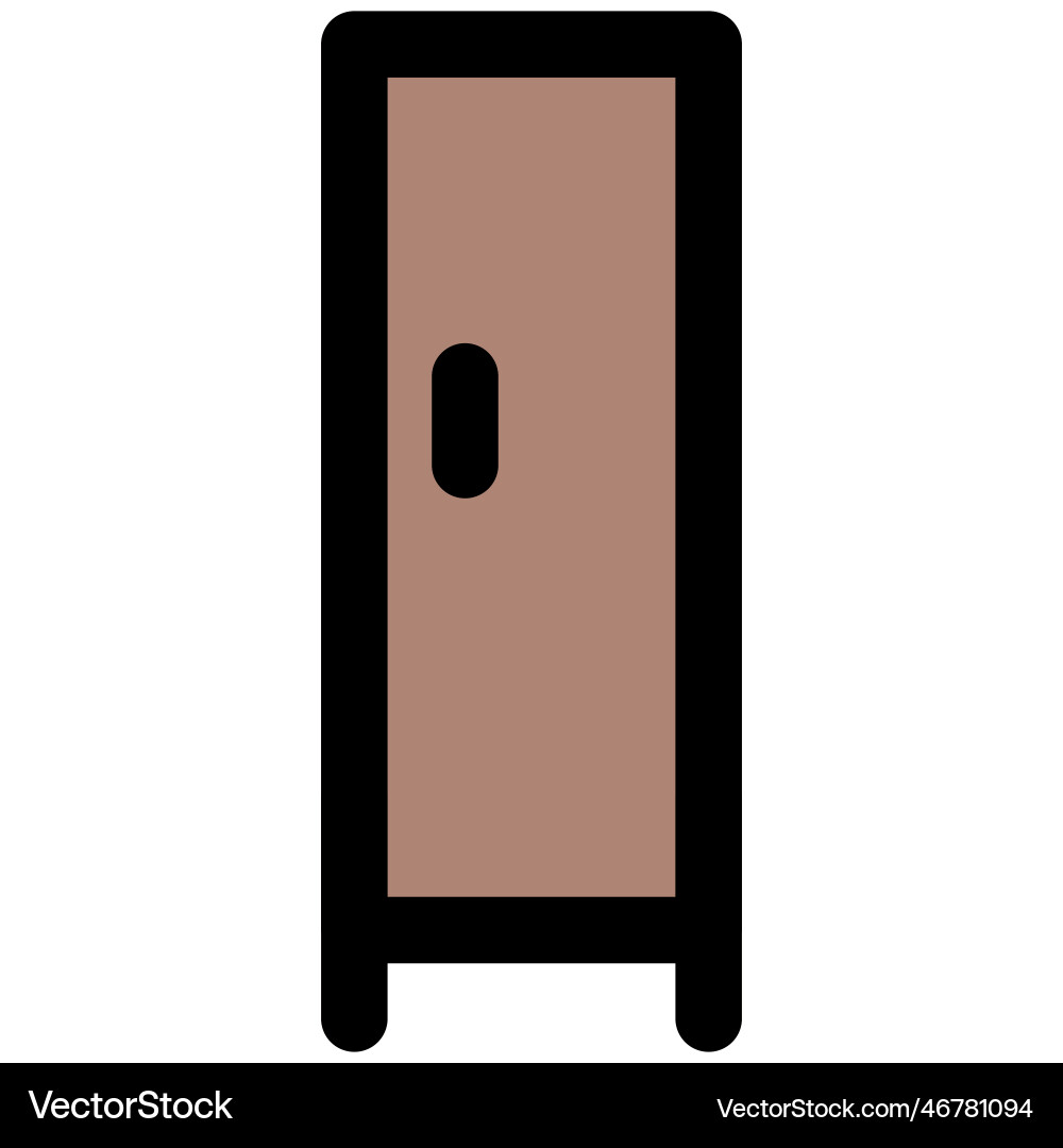 Modern storage cabinet with single door Royalty Free Vector
