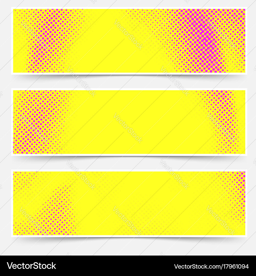 Pop Art Stil Header Sammlung in gelb Lizenzfreier Vektor