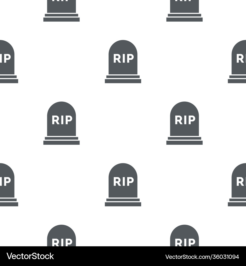 RIP Grave Seamless Background - Tombstones Vector Image