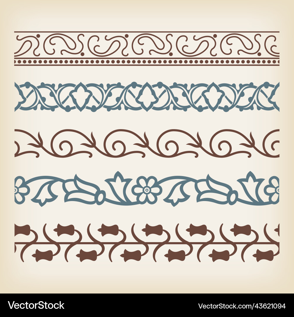 Seamless borders Royalty Free Vector Image - VectorStock