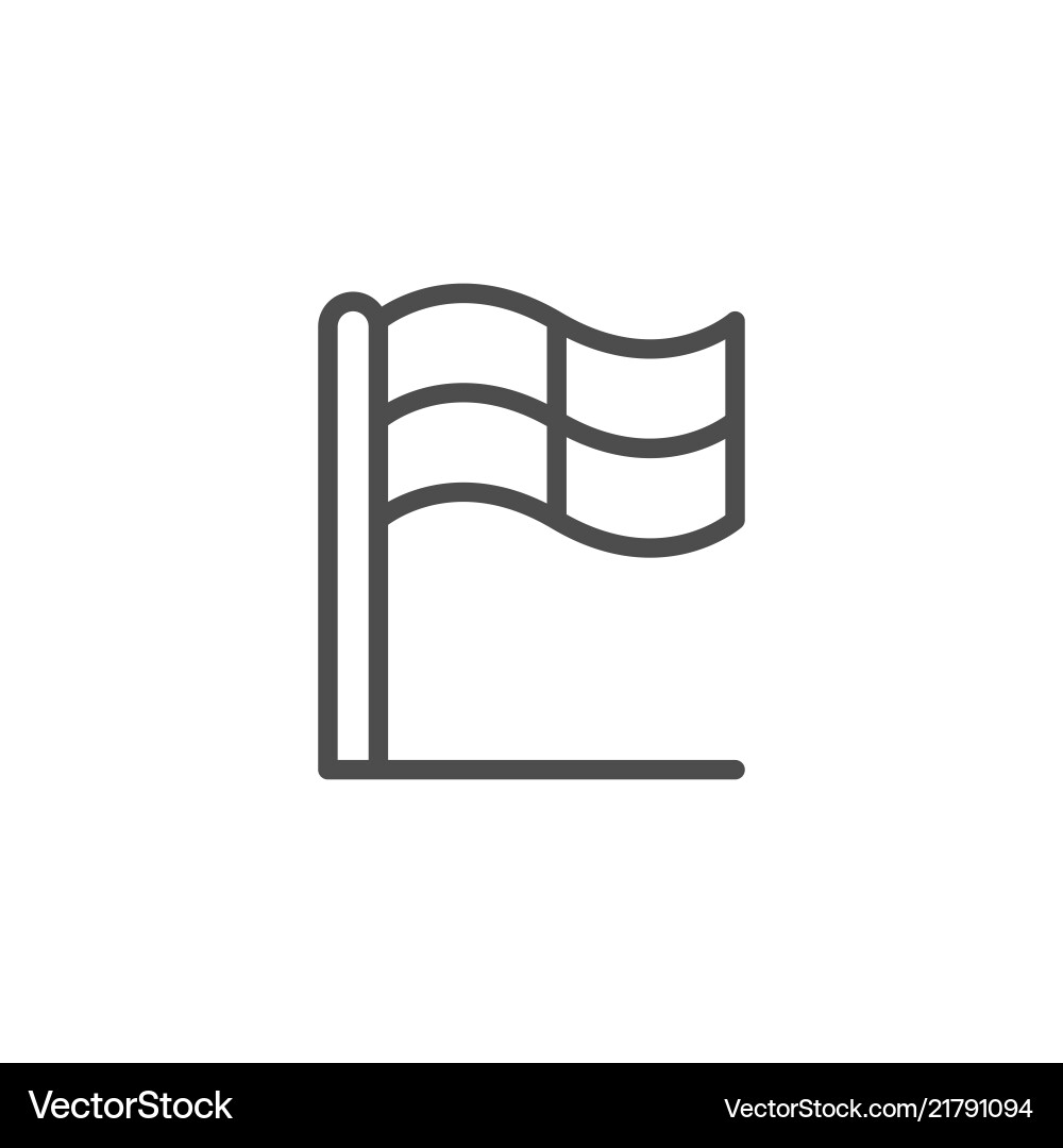 Sport flag line icon Royalty Free Vector Image