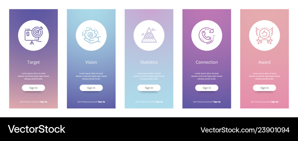 Target vertical cards with strong metaphors Vector Image