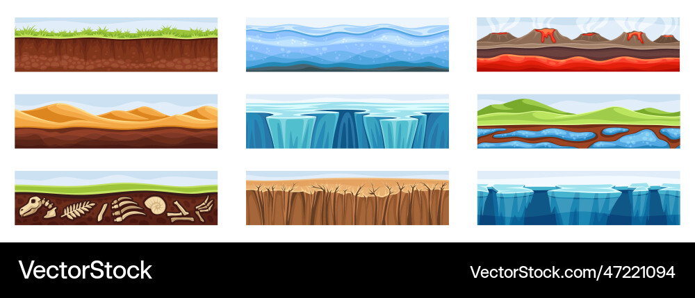 Underground sections set Royalty Free Vector Image