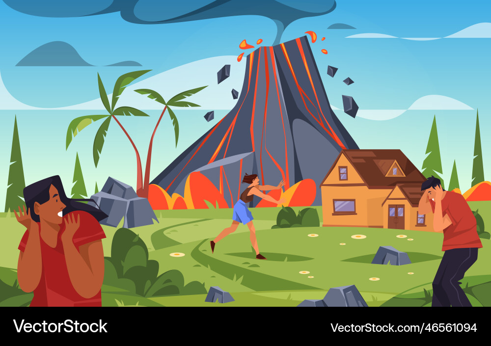 Volcanic Disaster - Eruption Royalty Free Vector Image