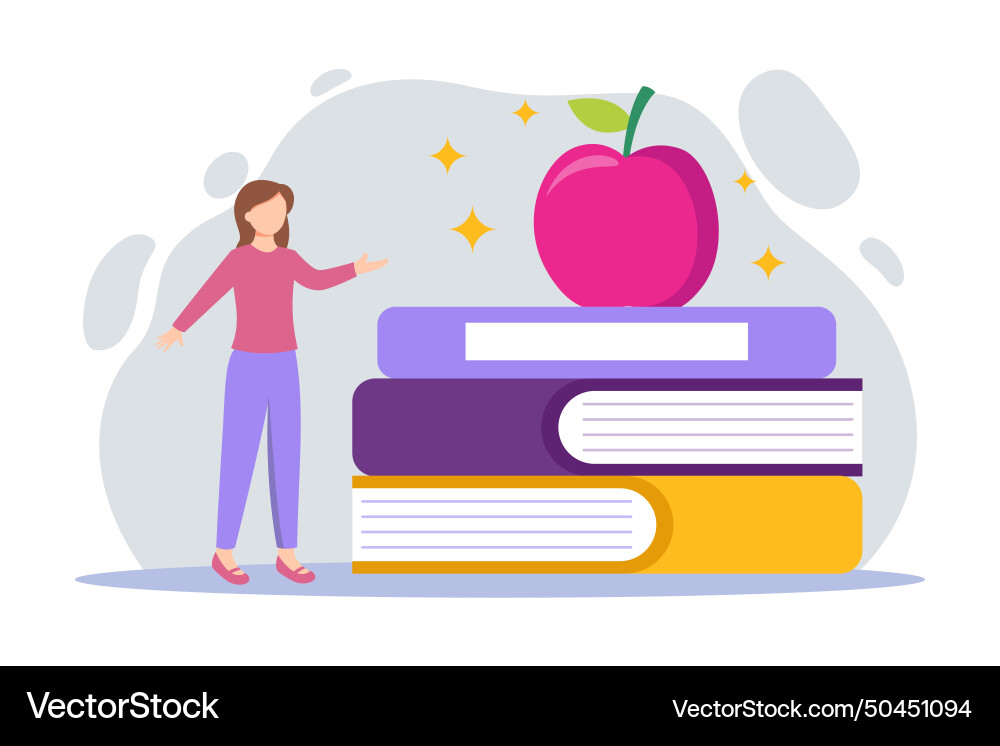 World book day flat design Royalty Free Vector Image
