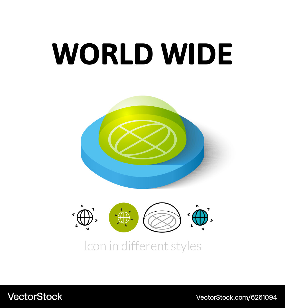 World wide icon in different style Royalty Free Vector Image