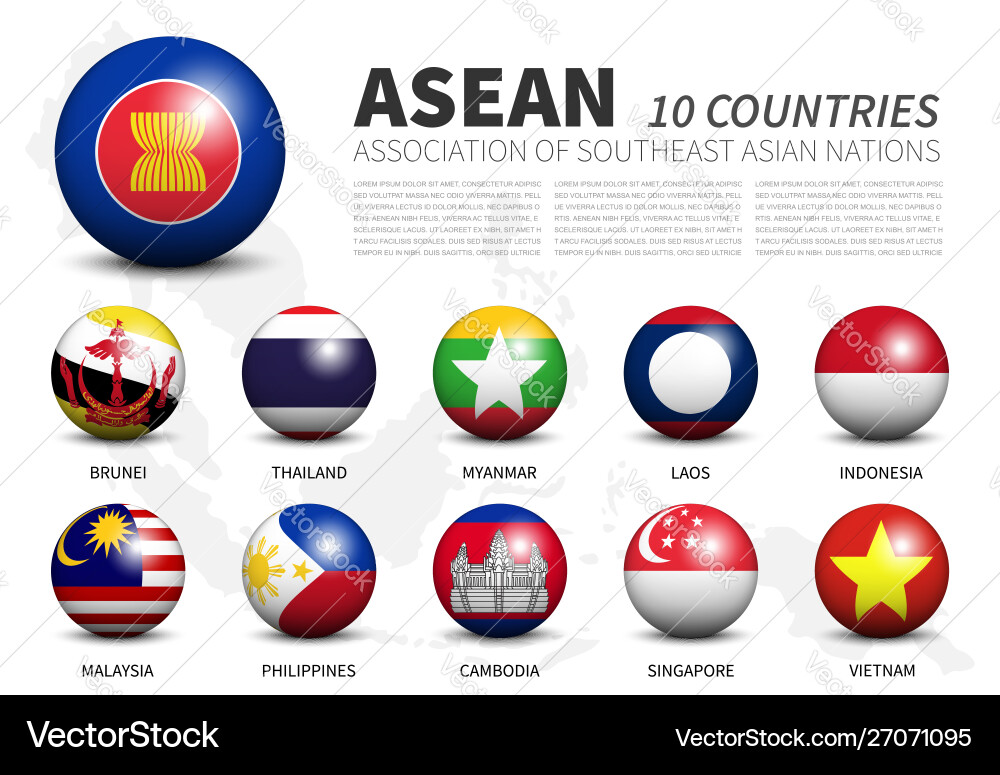 Asean association southeast asian nations Vector Image