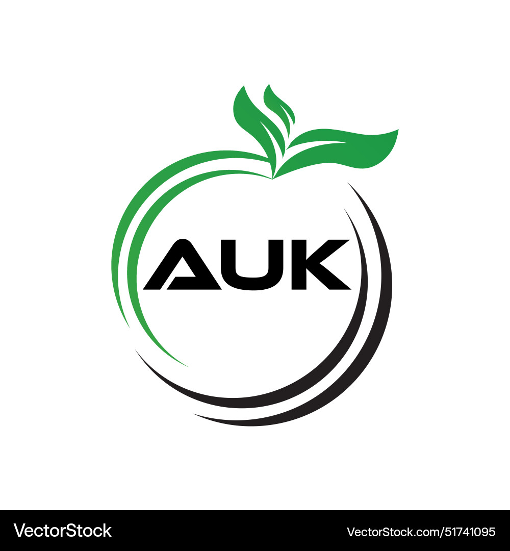 Auk letter logo design simple and modern Vector Image