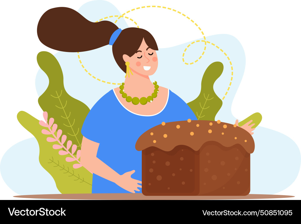 Baking bread concept with assortment symbols flat Vector Image