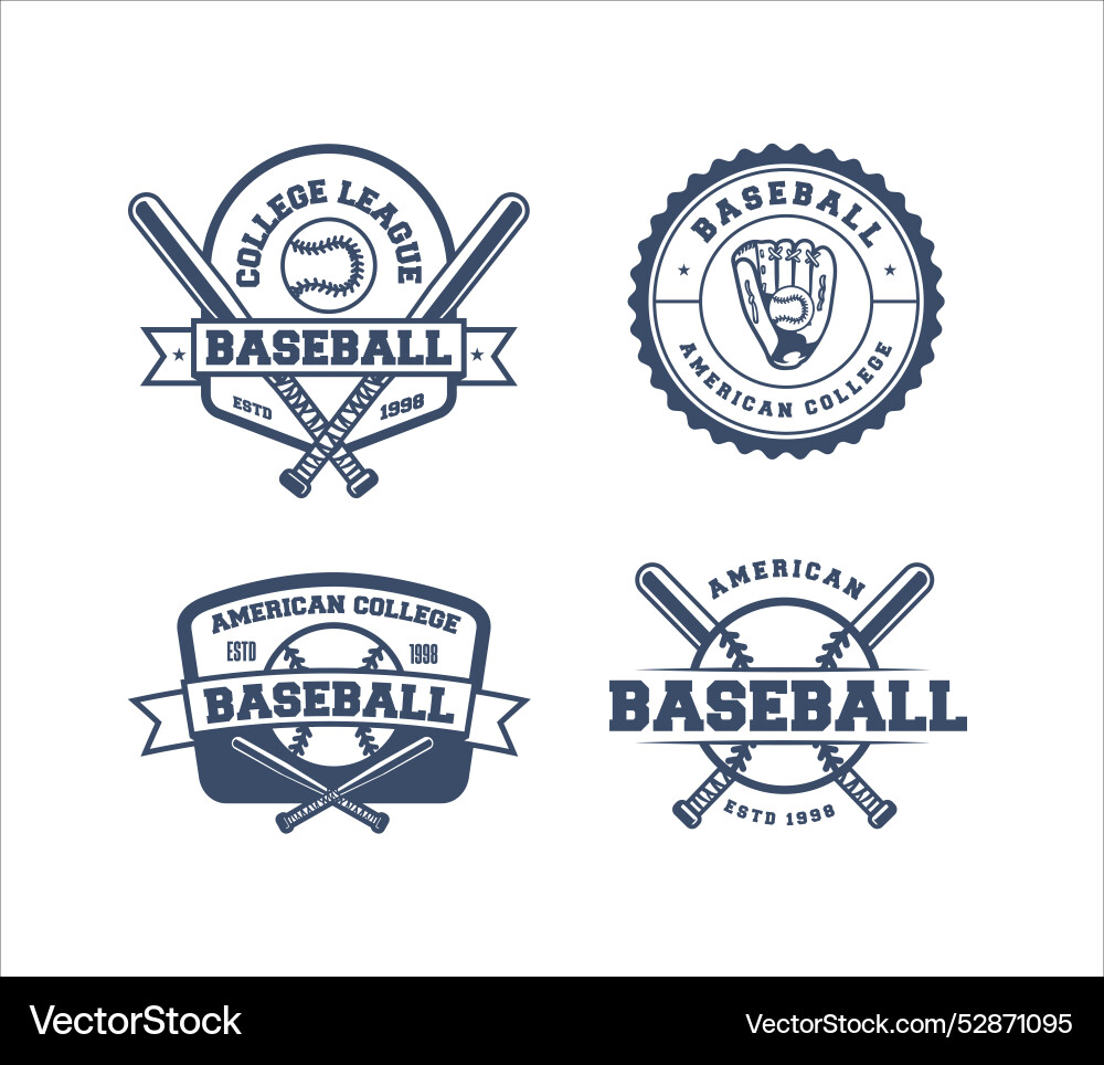 Baseball logo design Royalty Free Vector Image
