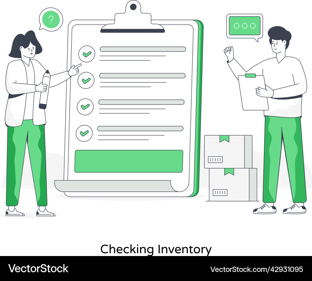 Checking inventory Royalty Free Vector Image - VectorStock