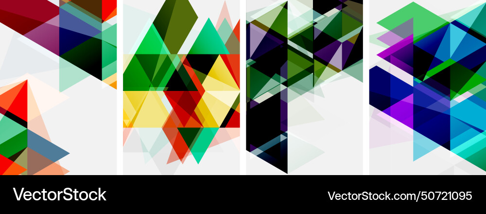 Colorful bright triangles with various colors Vector Image