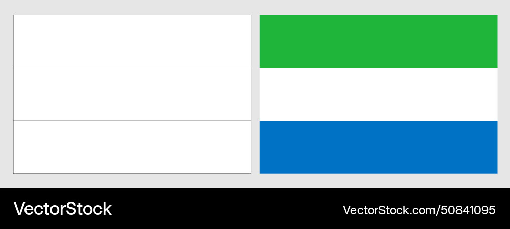 Coloring flag set of sierra leone Royalty Free Vector Image