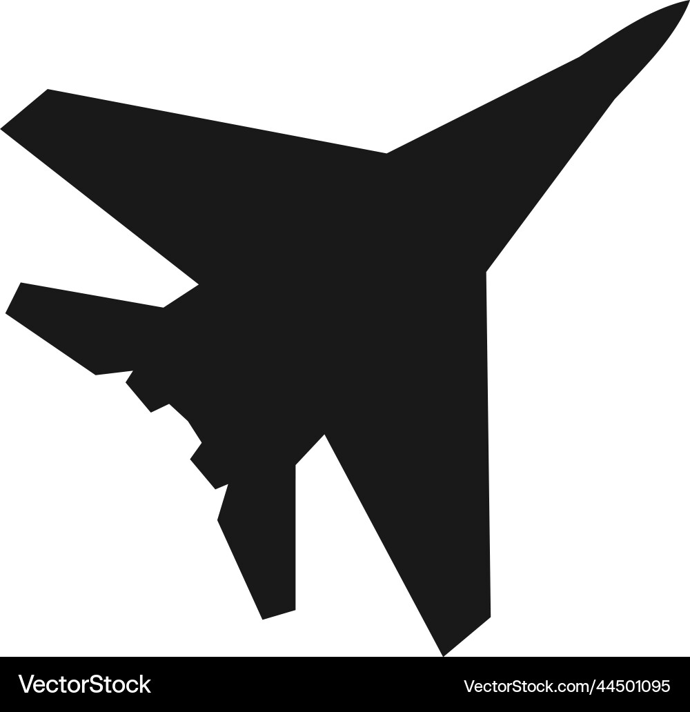 Fighter icon black air force symbol plane sign Vector Image