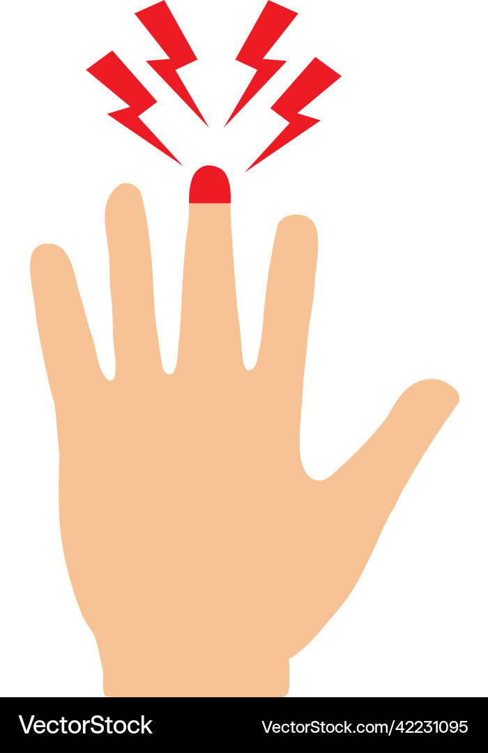 Finger pain icon on white background body Vector Image