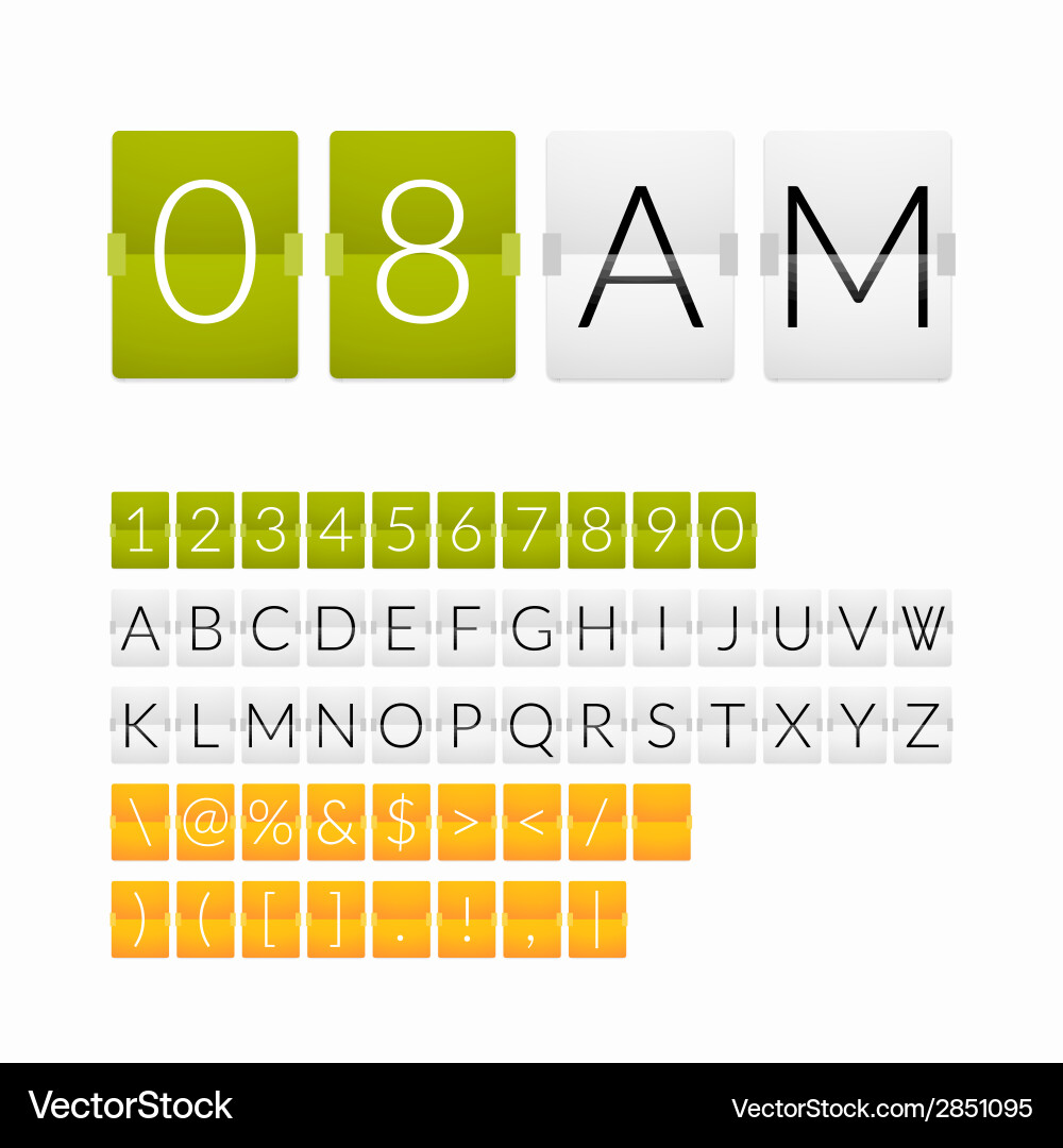 Flat countdown timer white paper style Royalty Free Vector