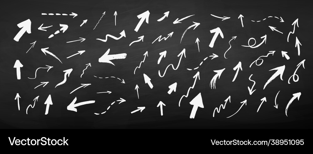 Hand drawn grunge arrows and cursors Royalty Free Vector
