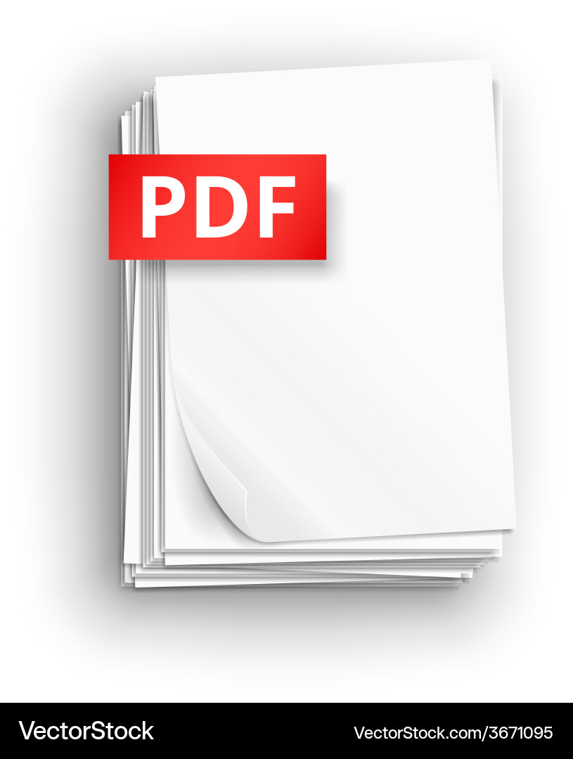 Pdf paper sheet icons Royalty Free Vector Image