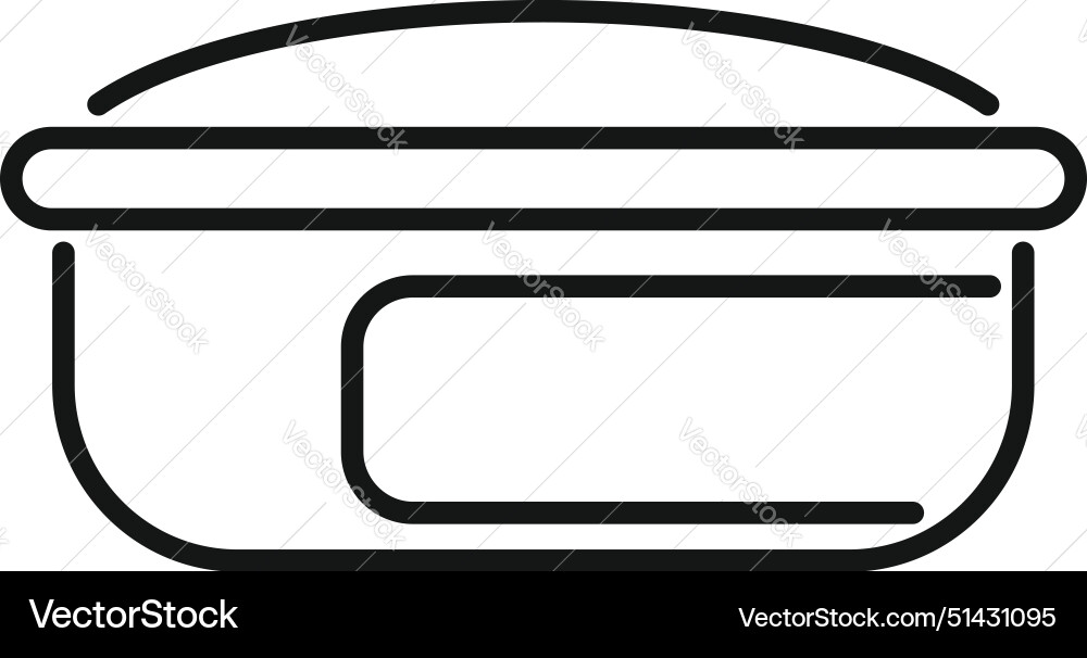 Plastic food storage container line art Royalty Free Vector