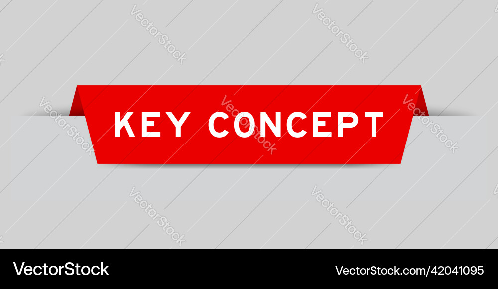 Red color inserted label with word key concept Vector Image