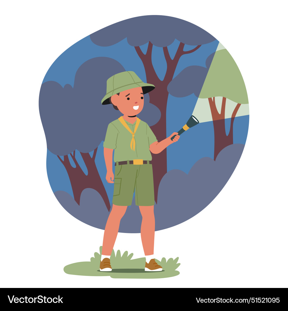 Young scout boy dressed in traditional scouting Vector Image