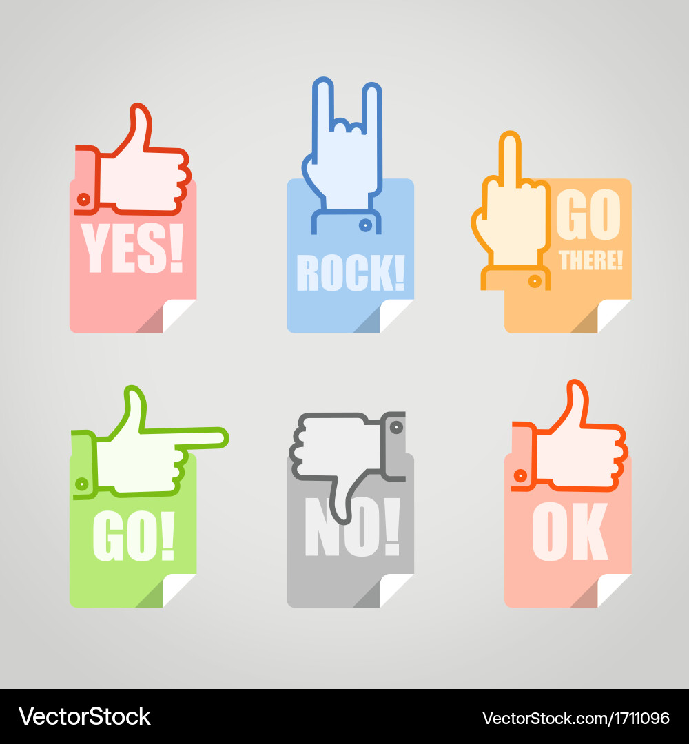 Different gestures icons set Royalty Free Vector Image