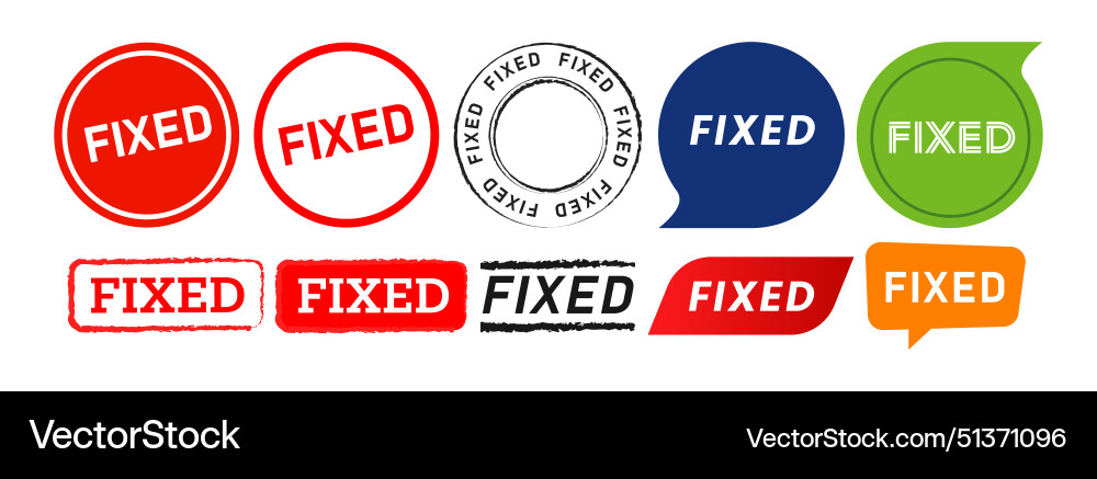 Fixed rubber stamp and speech bubble label sticker