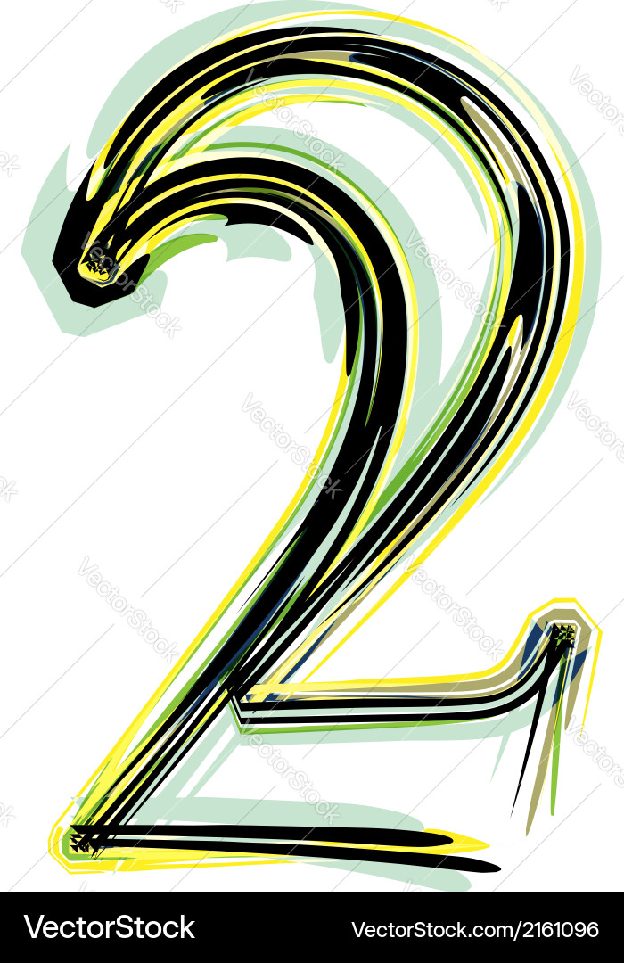 Font number 2 Royalty Free Vector Image - VectorStock