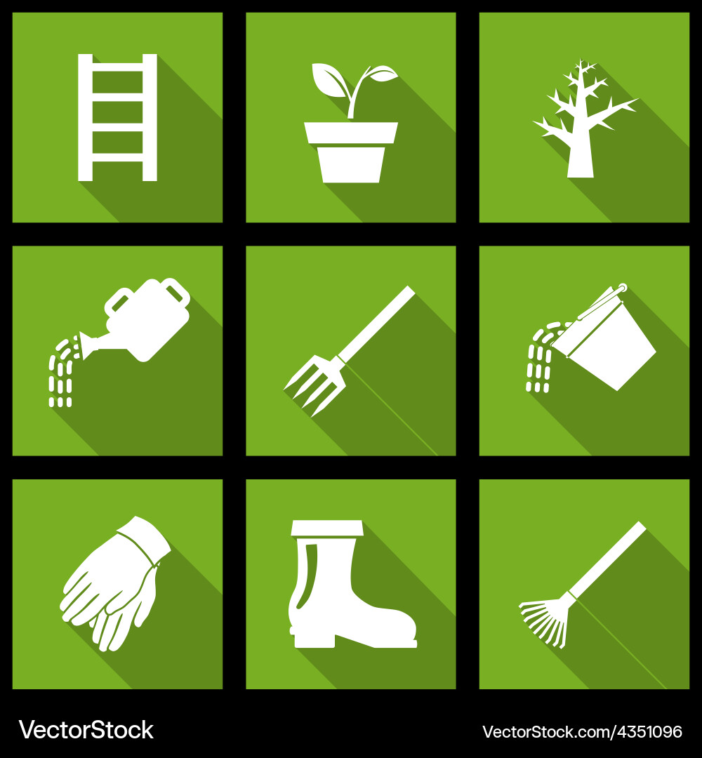 Garden icons Royalty Free Vector Image - VectorStock