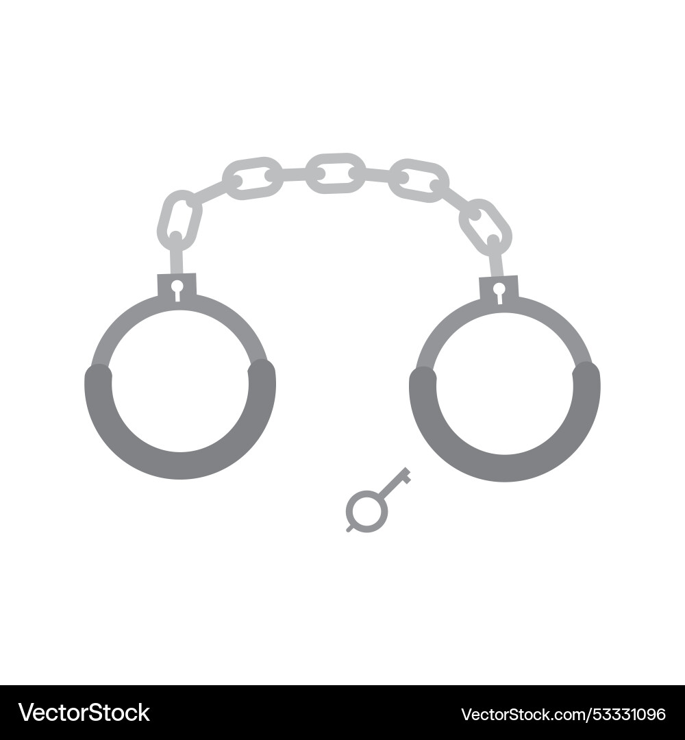 Handcuff black icon police prison Royalty Free Vector Image
