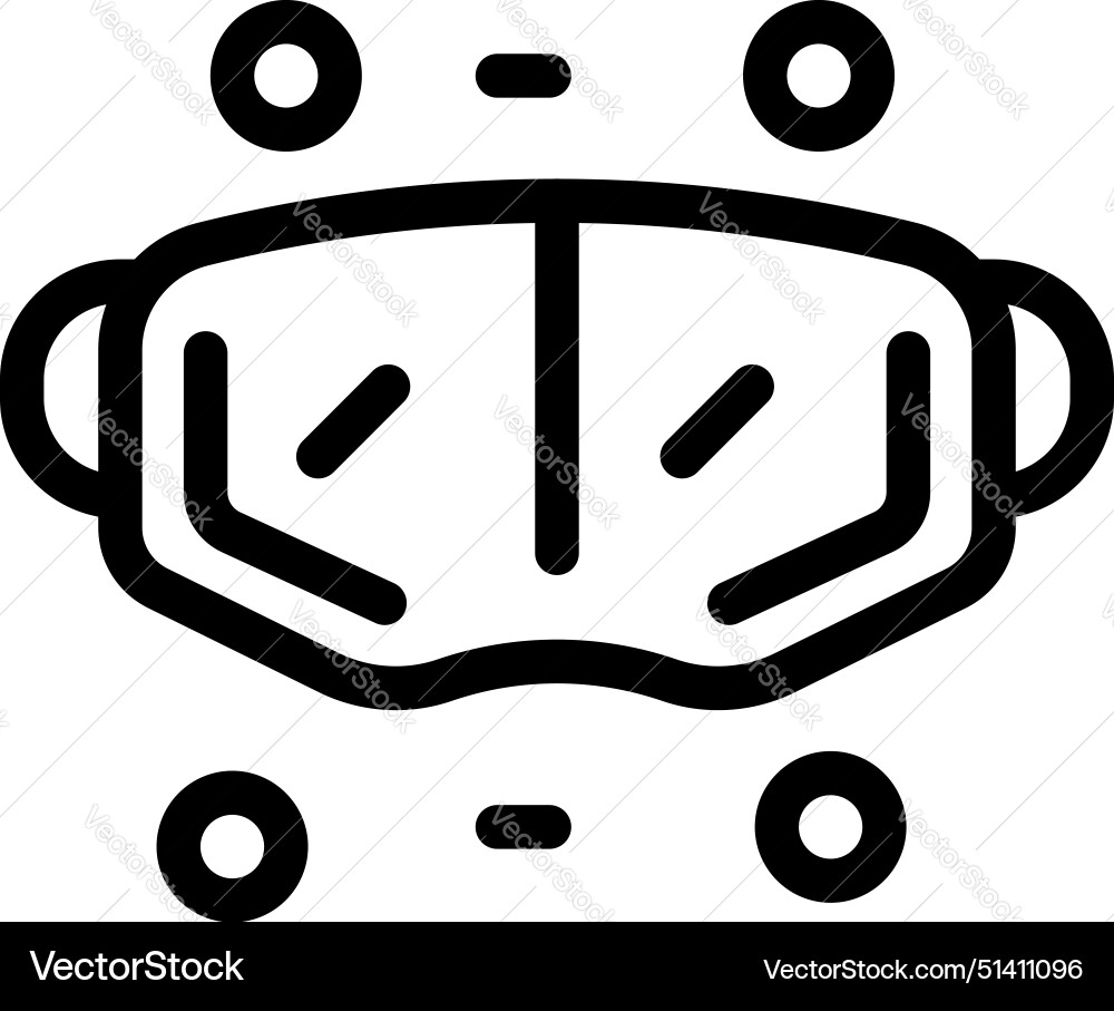 Line art of a protective Royalty Free Vector Image