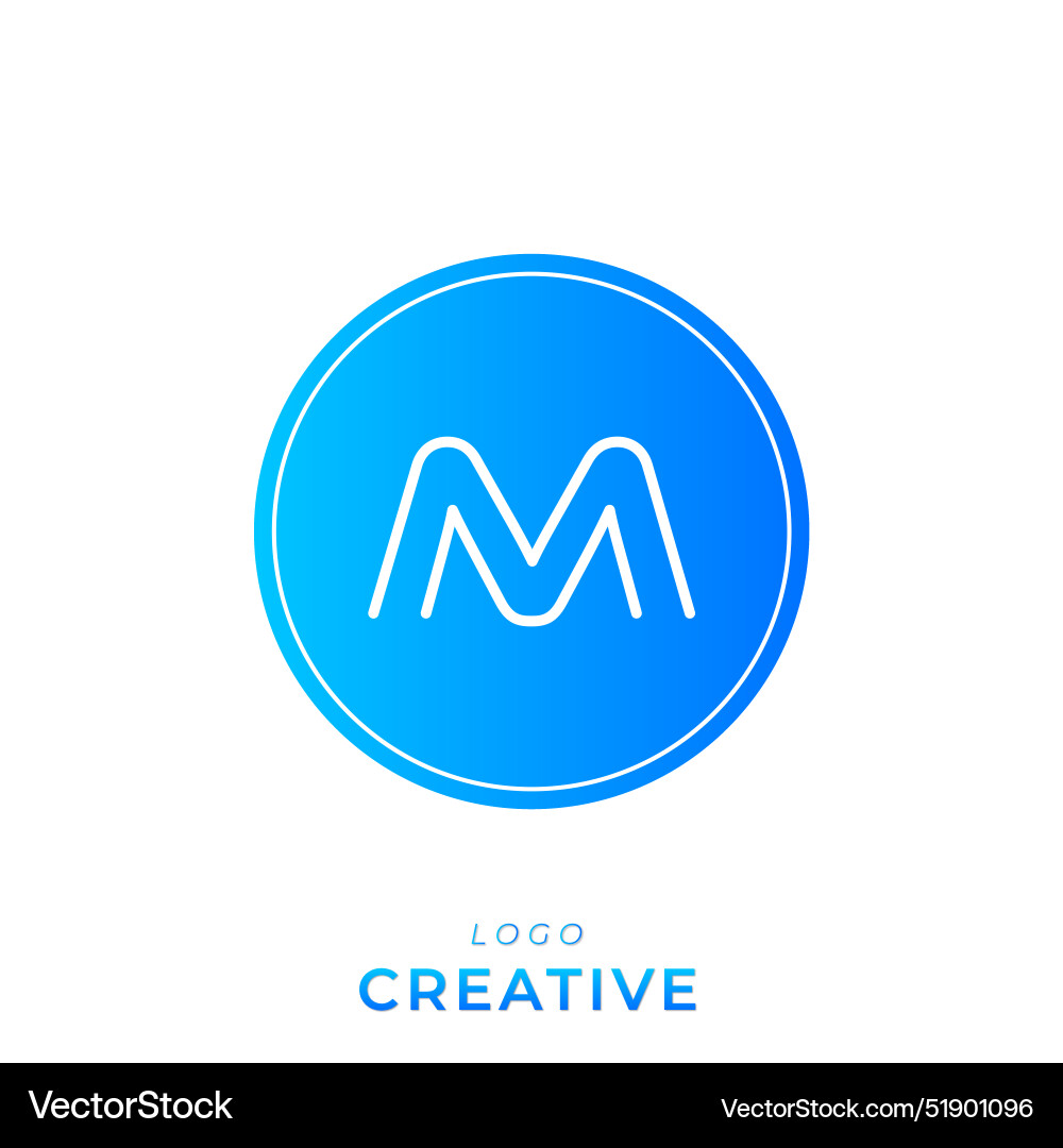 M creative logo design minimal class Royalty Free Vector