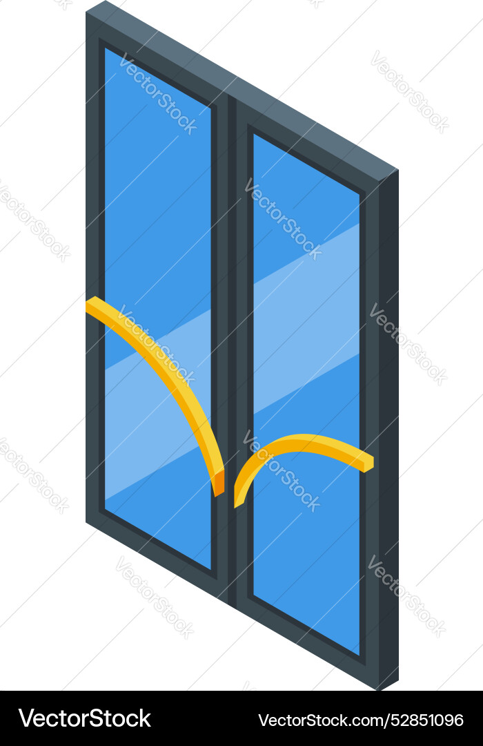 Modern double glazed window frame isometric view Vector Image