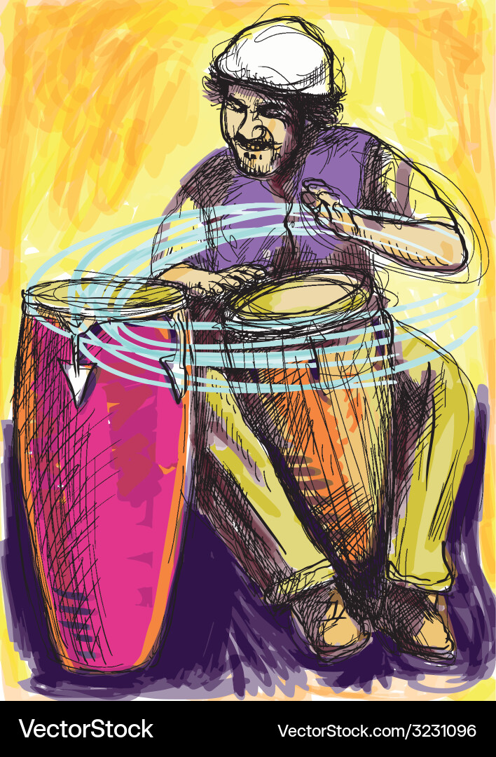 Musician - conga player Royalty Free Vector Image