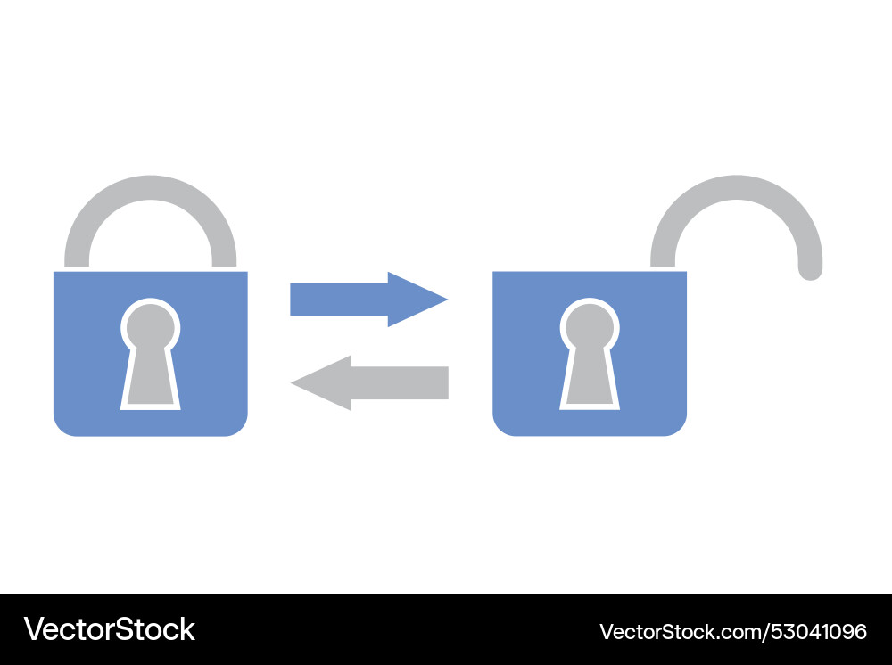 Open and closed lock icon Royalty Free Vector Image