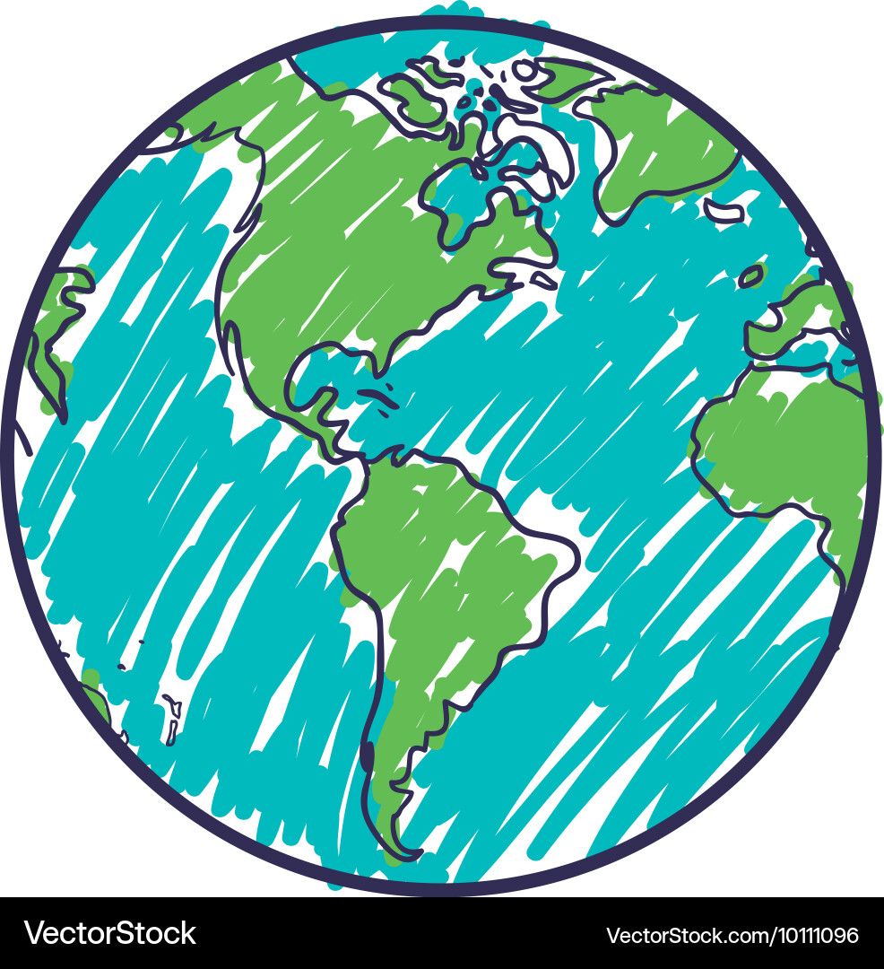 Planet map earth world sphere icon graphic Vector Image