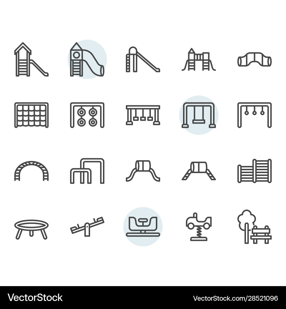 Playground icon and symbol set in outline design Vector Image